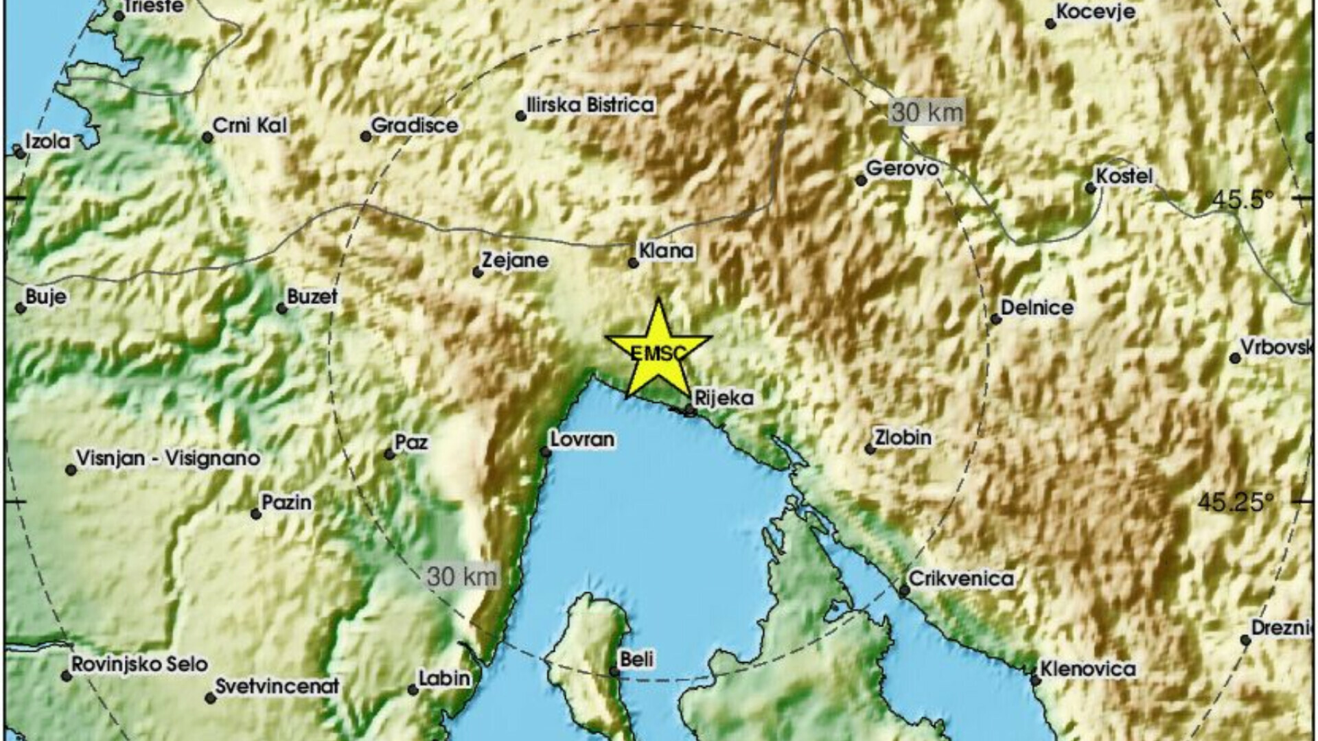 Potres u blizini Rijeke: "Izuzetno jak i glasan zvuk. Kao da je nešto eksplodiralo"