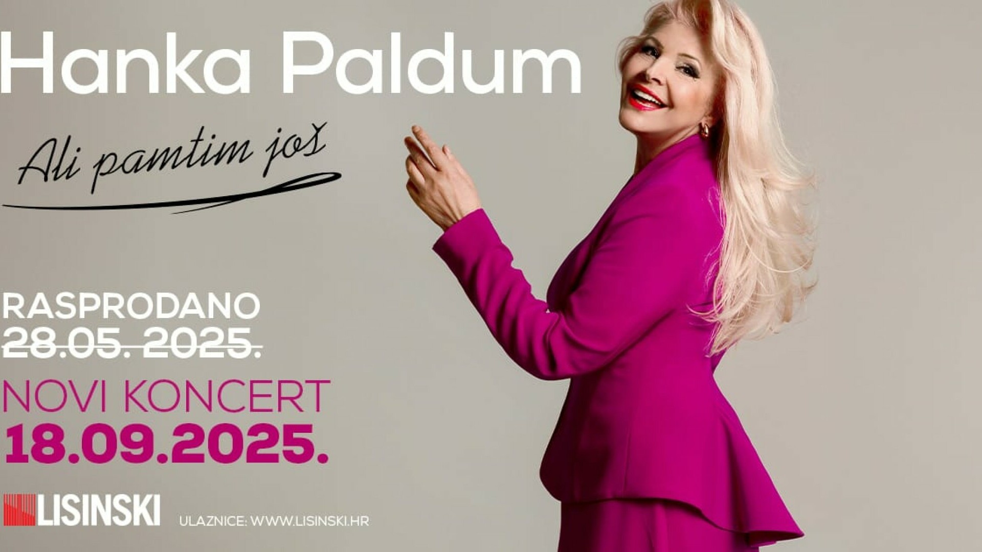 Hanka Paldum rasprodala Lisinski, dodan novi koncert zbog ogromnog interesa