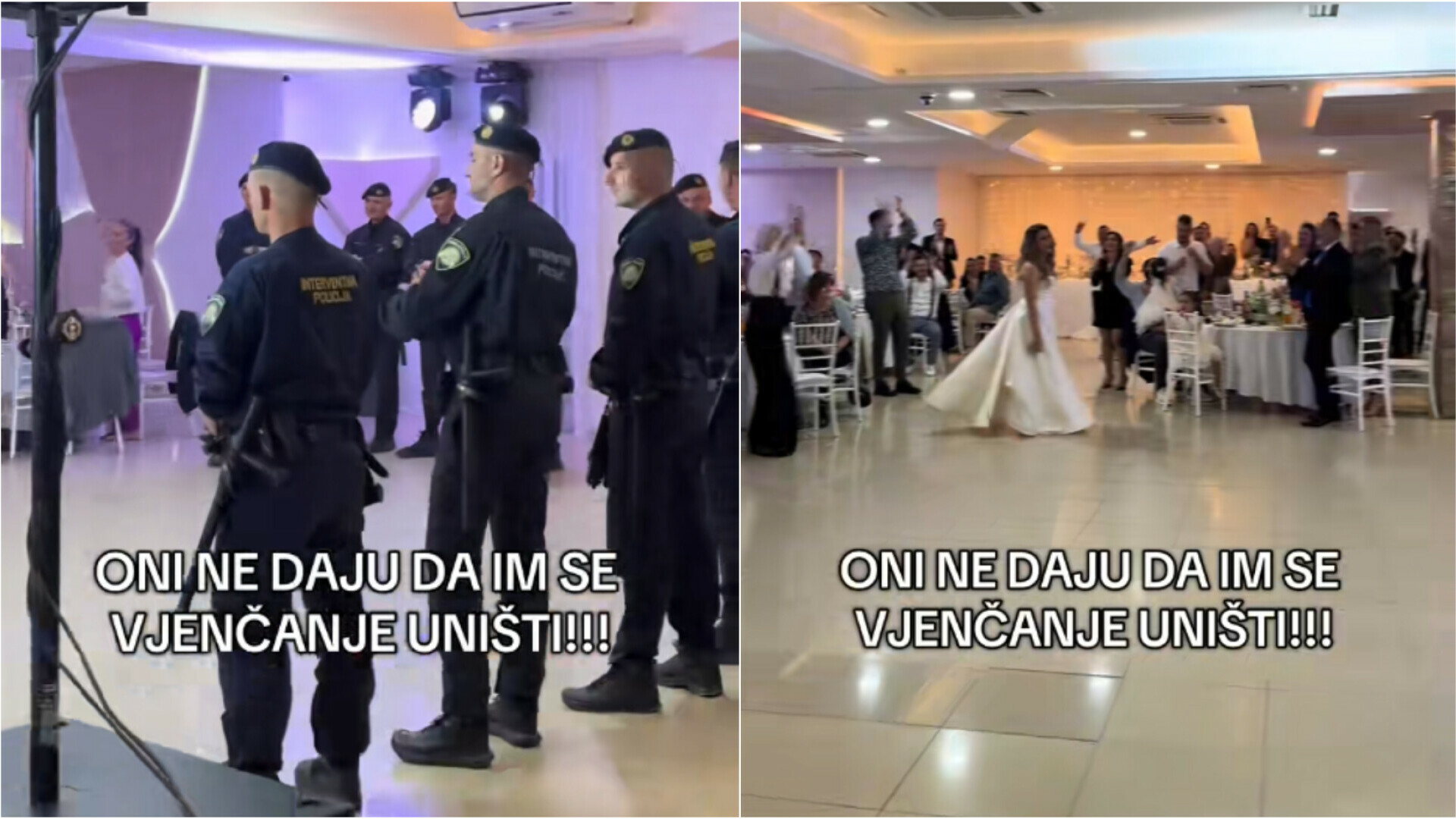 Interventna policija upala na vjenčanje, kruži snimka događaja ...
