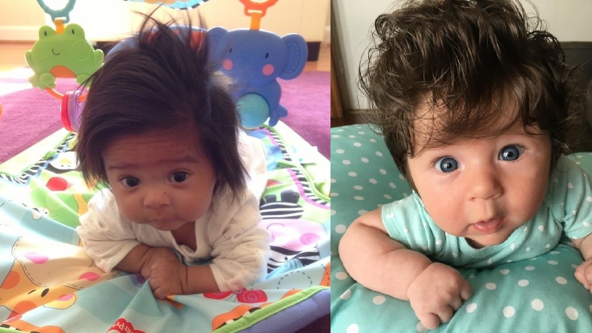 Roditelji objavili preslatke slike beba rođenih s bujnom kosom