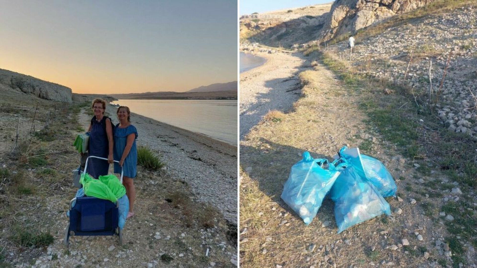 Prijateljice iz Slovenije došle na Pag na odmor pa počistile plažu od ...