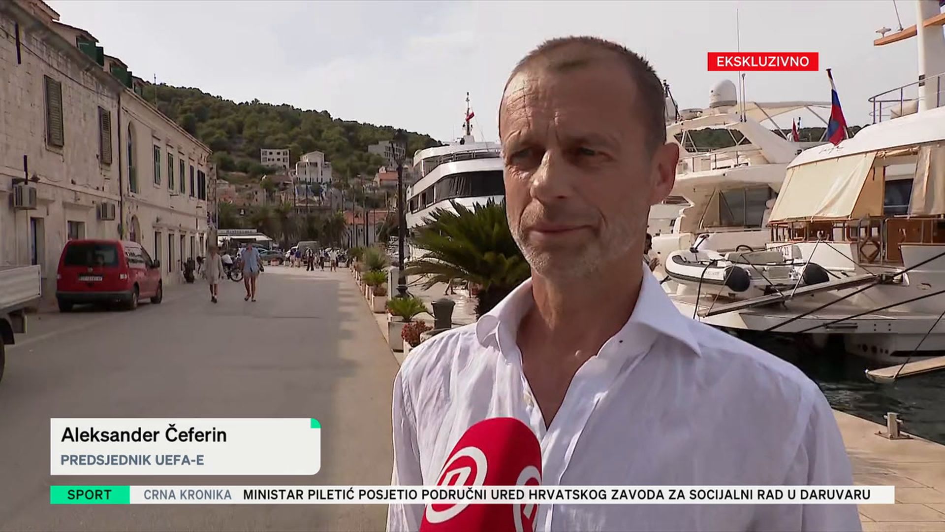 Čelnici Hajduka i predsjednik UEFA-e Aleksander Čeferin došli na Vis