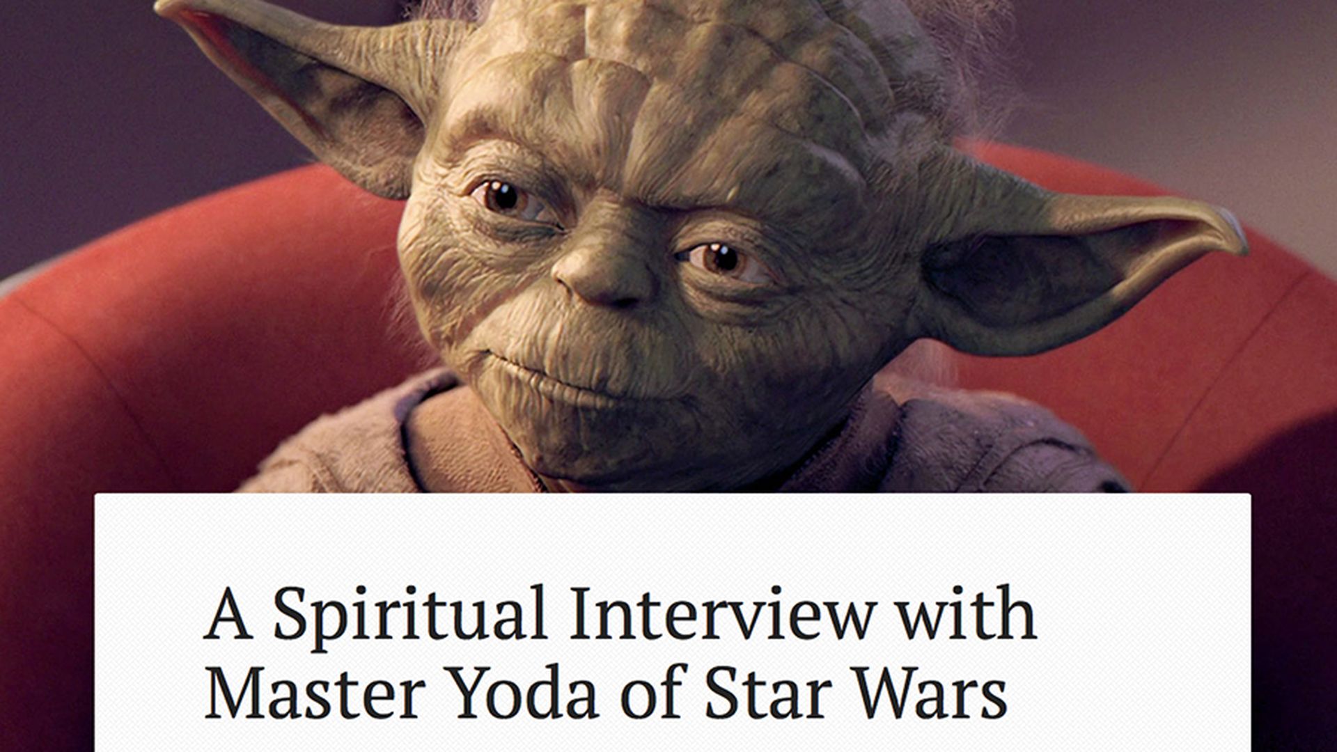 Intervju koji smo svi čekali. Master Yoda odgovara na pitanja Zorana ...