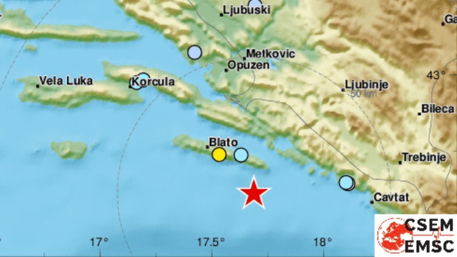 Snažan potres od 4,4 po Richteru noćas zatresao područje Dubrovnika: "Bilo je strašno. Probudilo me"