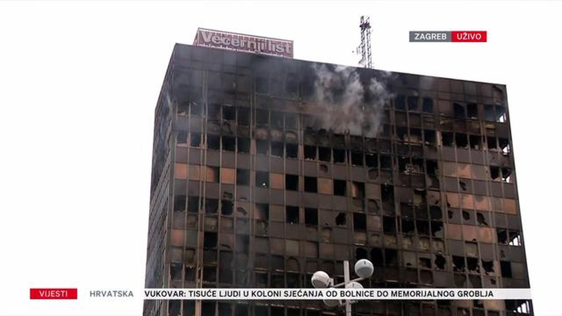Dramatična noć u Zagrebu, izgorio neboder Vjesnika!