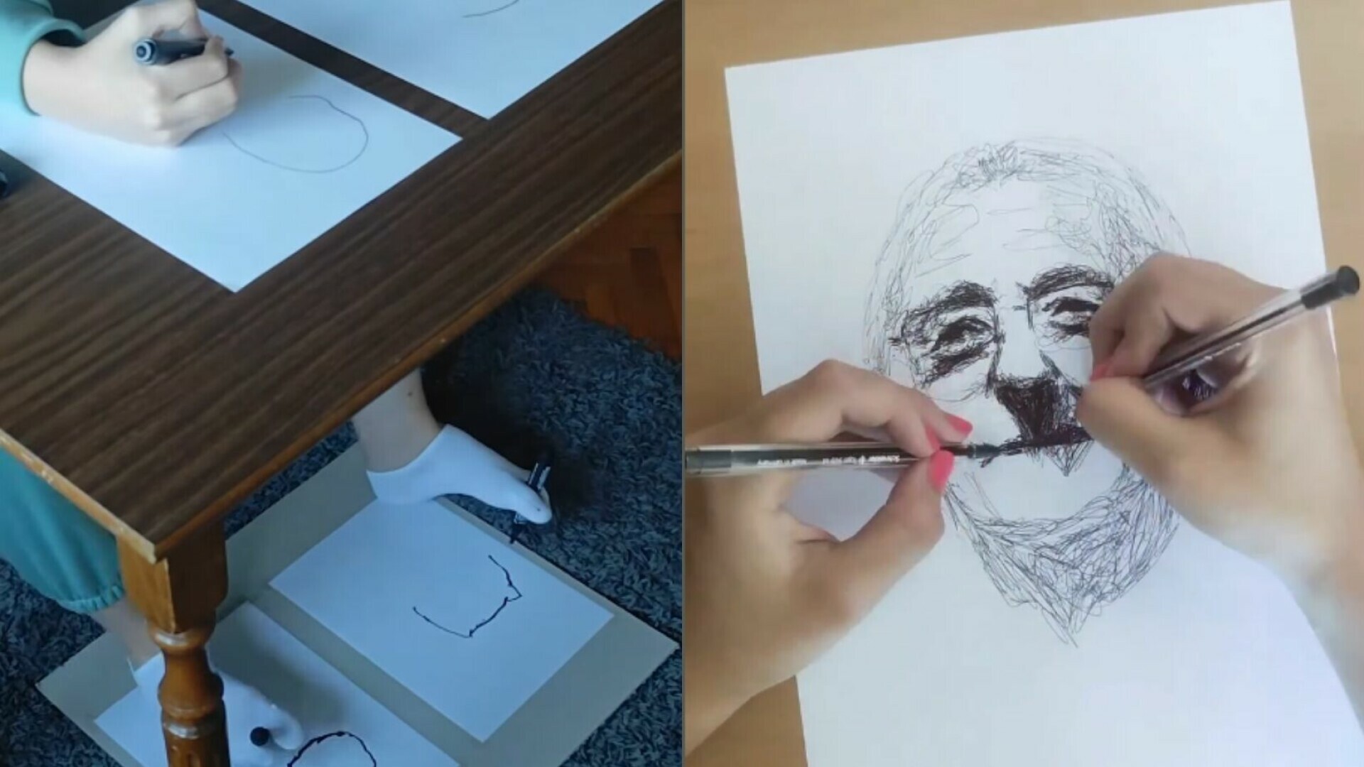 Umjetnica ili ljudski printer? Pogledajte kako se može crtati rukama i ...