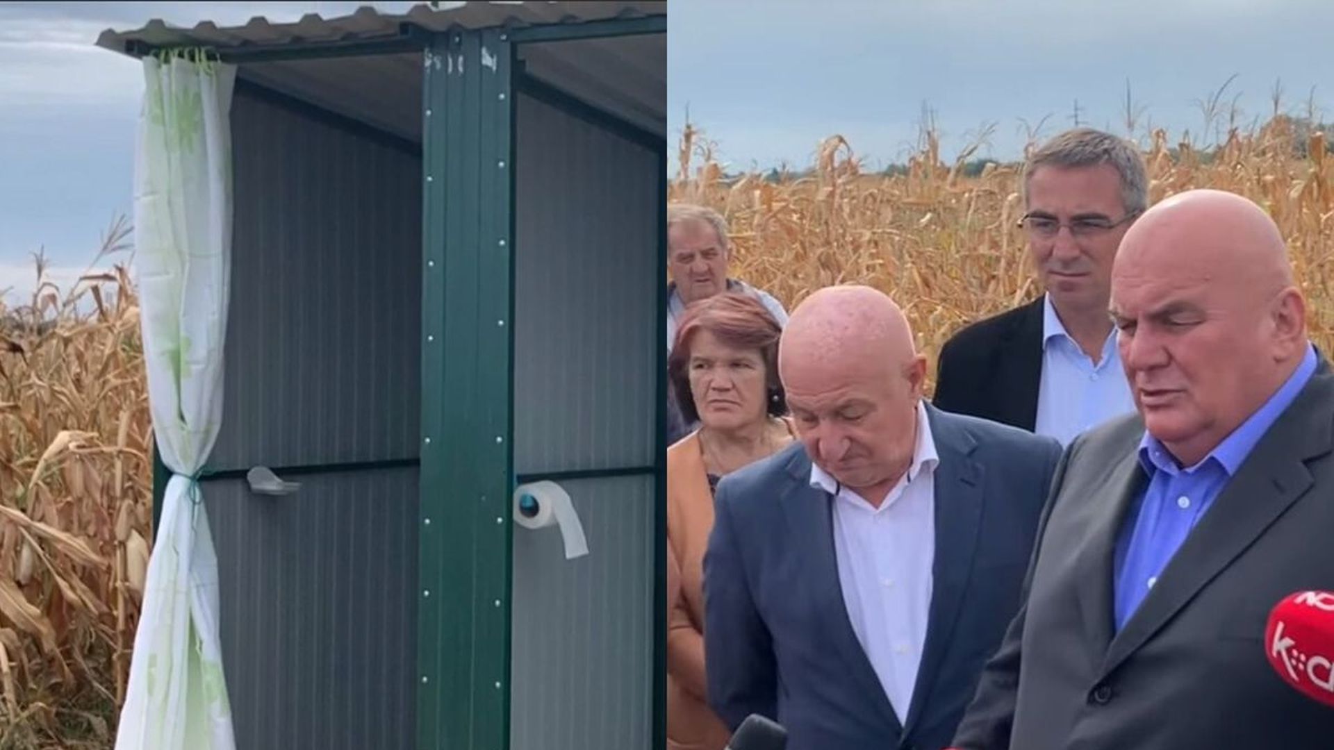 Dragan Marković Palma svečano otvorio javni zahod i tuš nasred polja ...