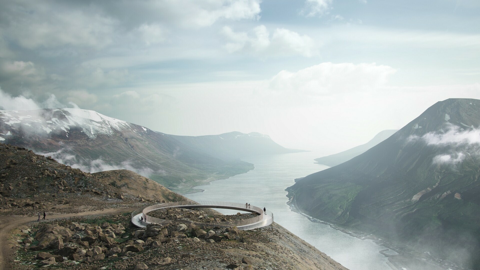 Vidikovac u obliku vikinškog prstena s nevjerojatnim pogledom na sjever Europe